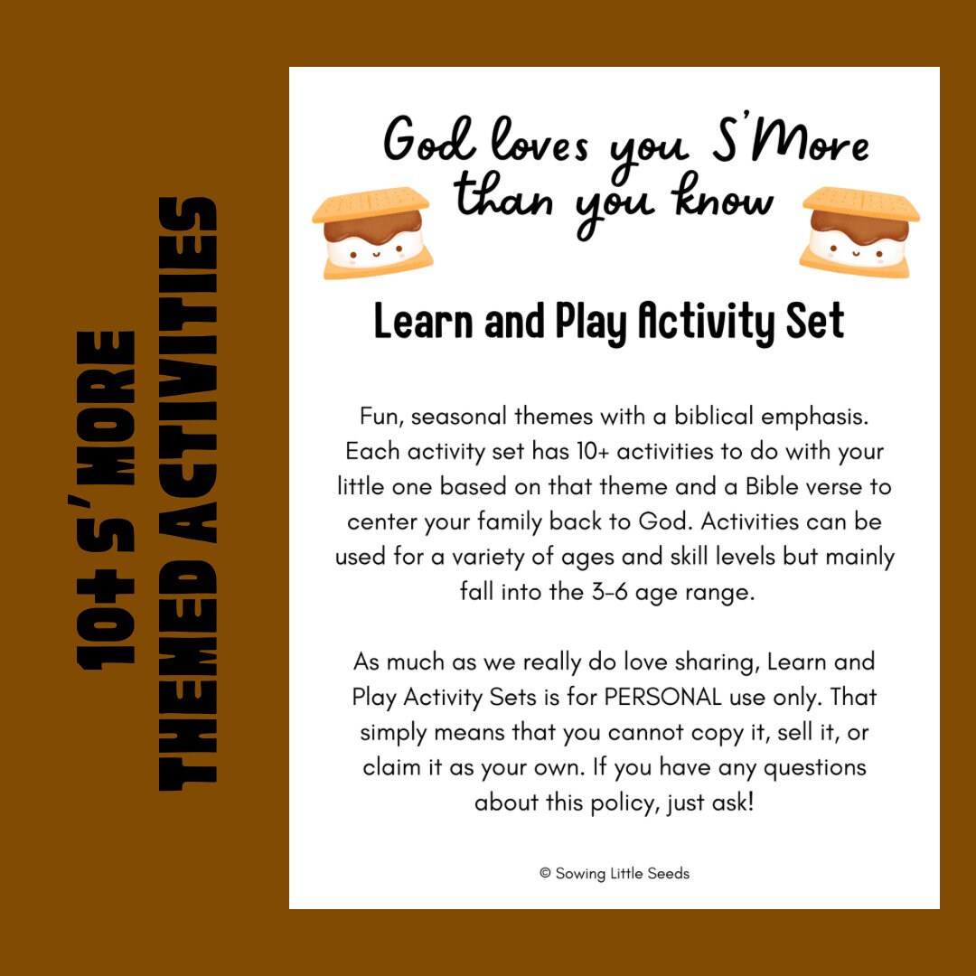 God Loves You S’more Than You Know Learn & Play Activity Set - Etsy