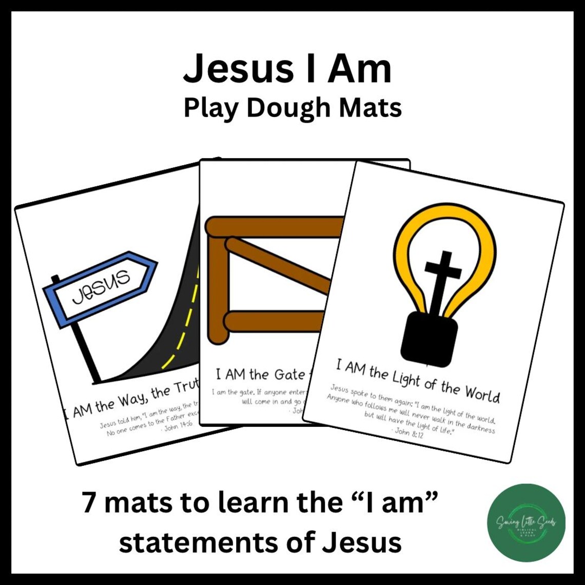 Jesus I AM Play Dough Mats - Etsy