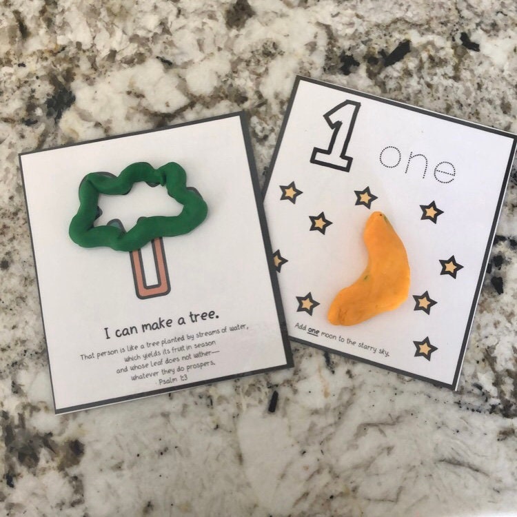 Nature Inspired Counting Play Dough Mats - Etsy