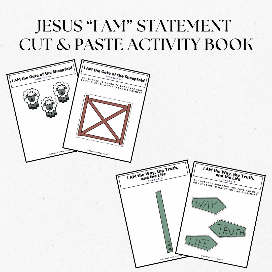Jesus I AM Cut & Paste Activity Book - Etsy
