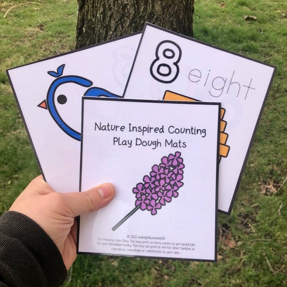 Nature Inspired Counting Play Dough Mats | Etsy