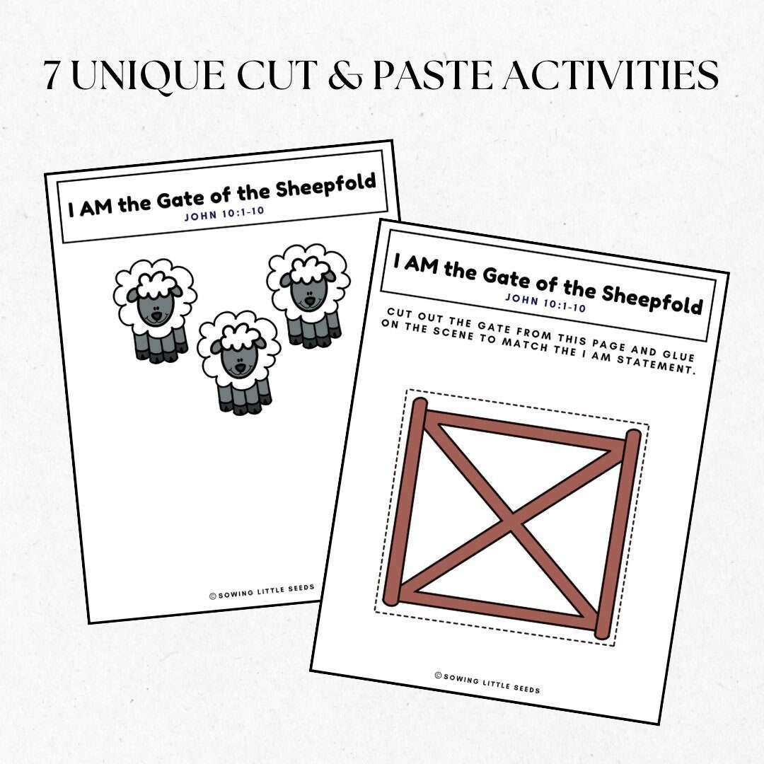Jesus I AM Cut & Paste Activity Book - Etsy