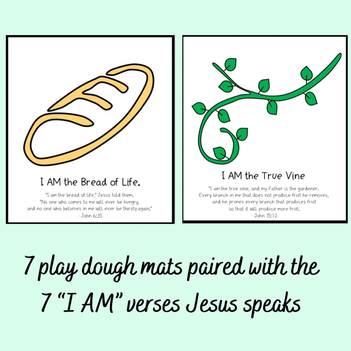 Jesus I AM Play Dough Mats - Etsy