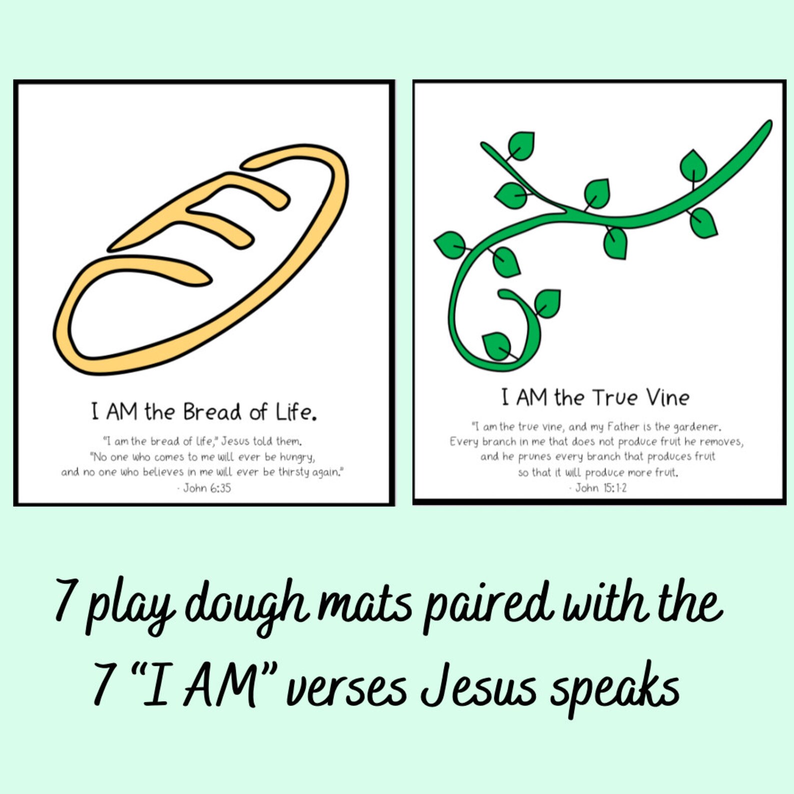 Jesus I AM Play Dough Mats - Etsy