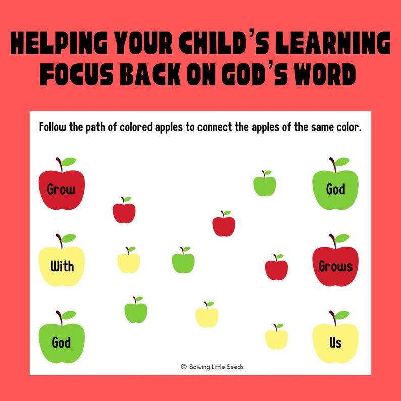 Apples - Growing With God Learn & Play Activity Set - Etsy