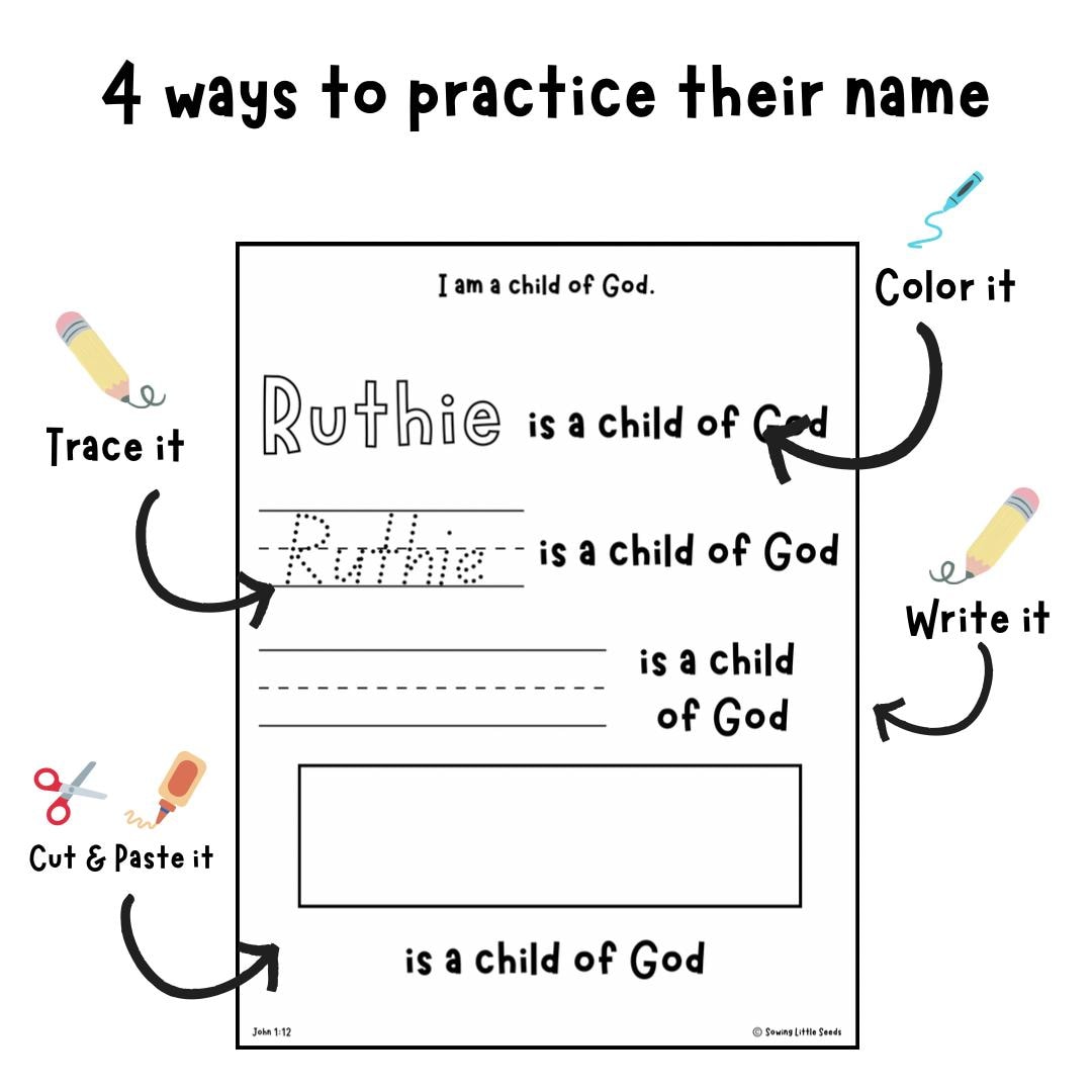 Biblical Themed Personalized Name Practice Set - Etsy