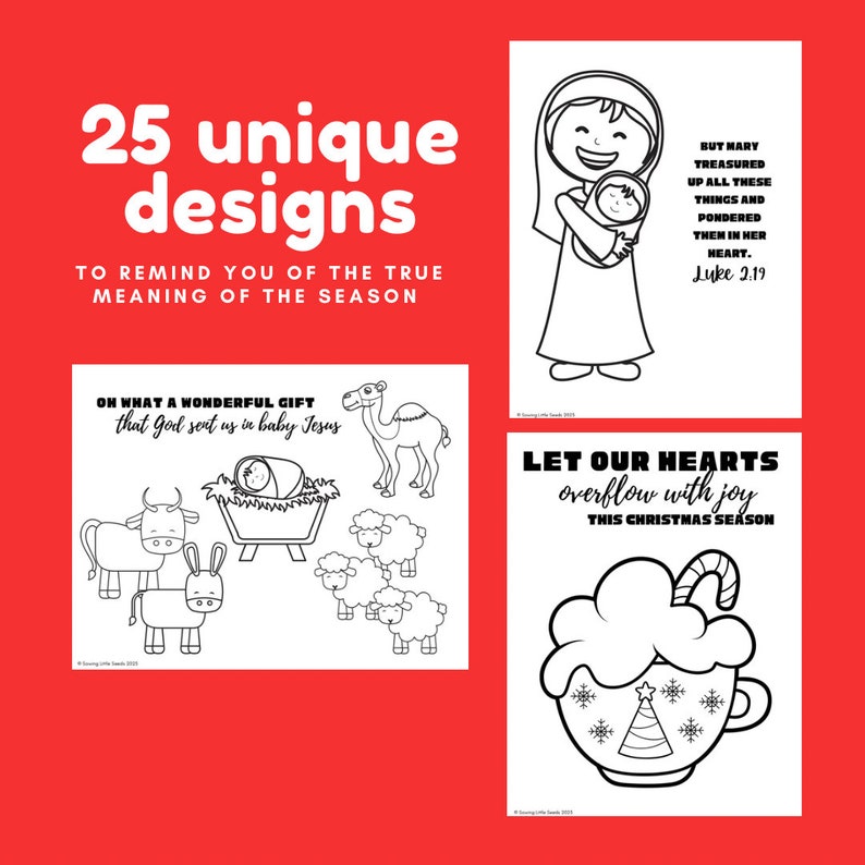 Faith Based Christmas Coloring Pages - Etsy UK