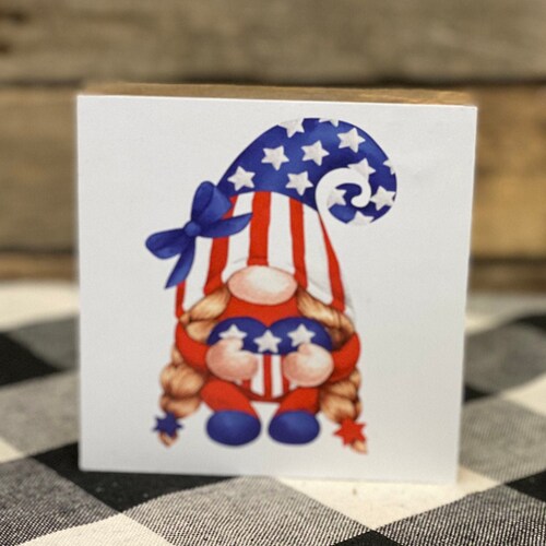 4th of July Gnome Mini Sign Summer Gnome Decor 4th of July - Etsy