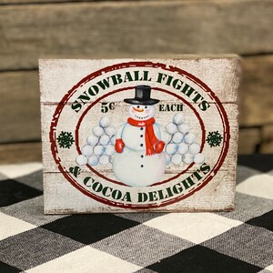 Snowball Fights Snowman Sign, Winter Home Decor, Farmhouse Decor ...