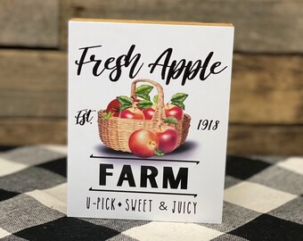 Wooden Apple Sign - Etsy