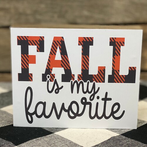 Hello Fall Wooden Block Sign Simple Fall Tiered Tray Decor | Etsy