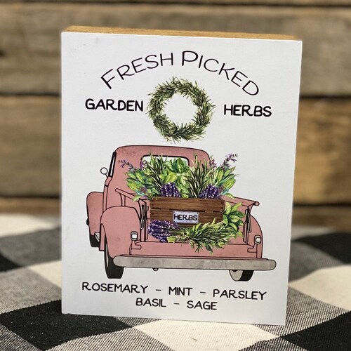 Fresh Picked Clovers Vintage Truck Wooden Block Sign St. - Etsy