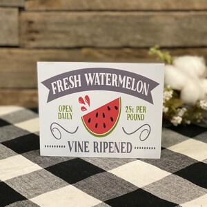 Fresh Watermelons Wooden Block Sign, Watermelon Tiered Tray, Summer ...