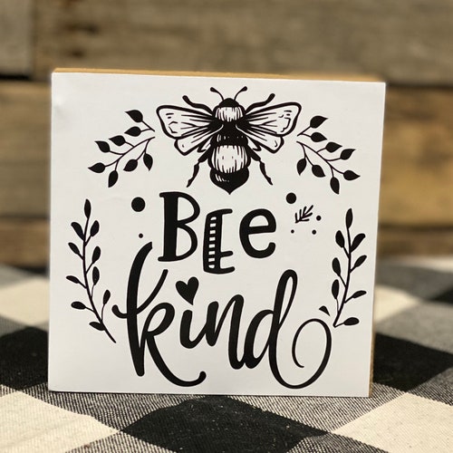 Mini Beehive Wooden Block Sign Bee Tiered Tray Sign | Etsy