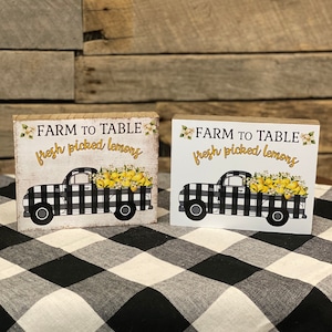 Fresh Picked Lemons Wooden Block Sign, Farm to Table Lemons, Lemon ...