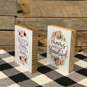 Moms Saying Wooden Block Signs, Mothers Day Gift, Mothers Day Sign ...