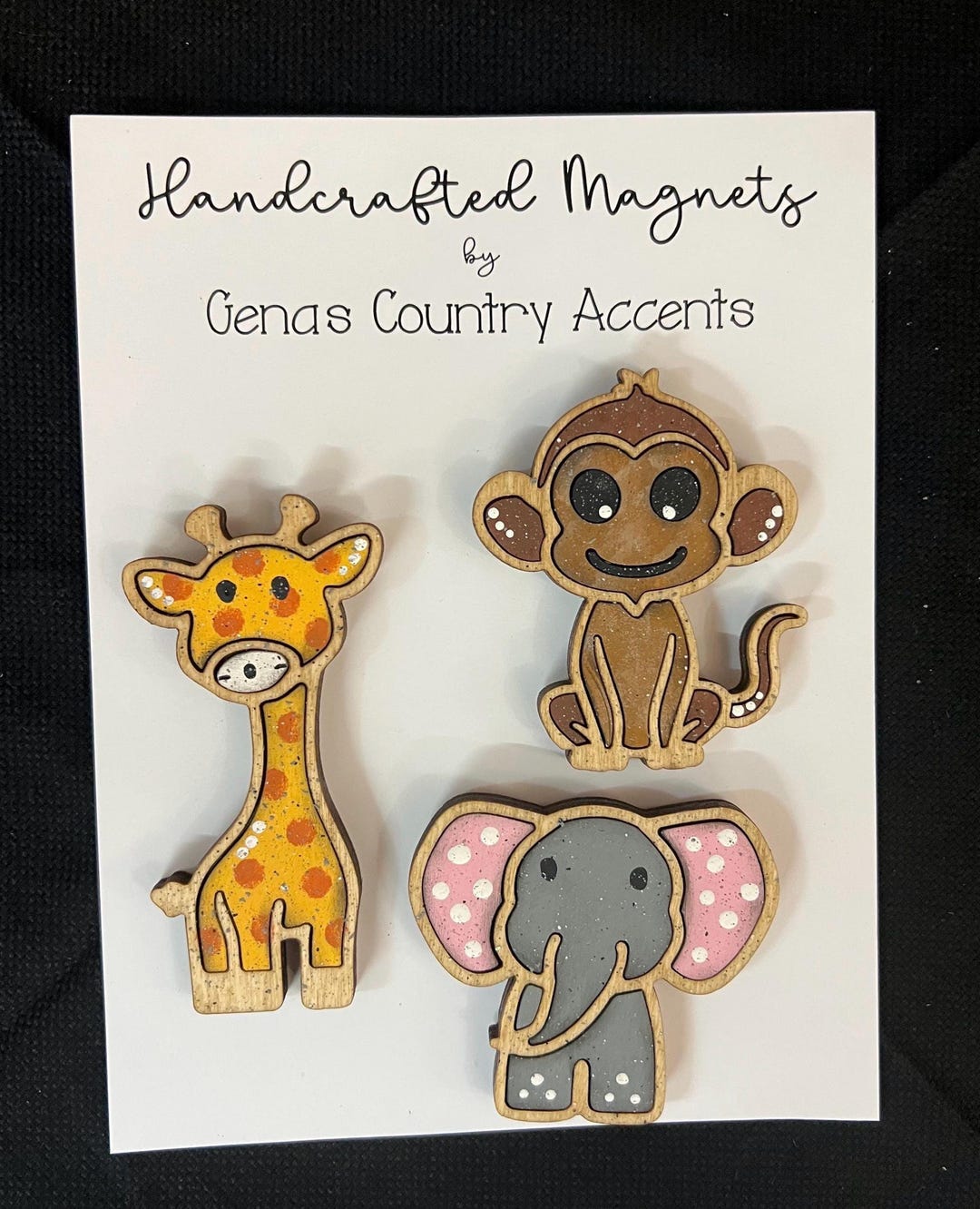 Jungle Animal Magnets!! Monkey, Giraffe and Elephant Magnets. the Kids ...