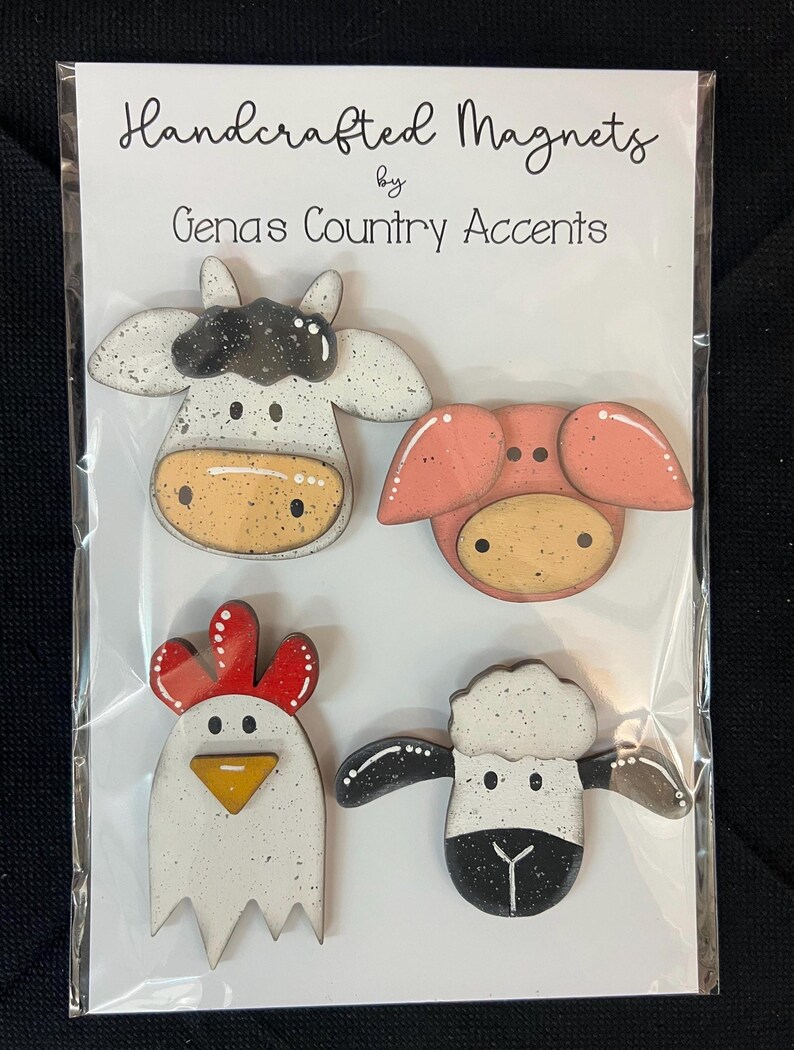 Farm Animal Magnets!! Cow, Pig, Chicken and Lamb. Great to Add to ...