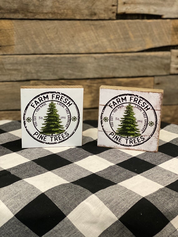 Farm Fresh Pine Trees Wooden Sign Farmhouse Decor Farmhouse | Etsy