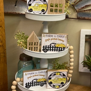 Fresh Picked Lemons Wooden Block Sign, Farm to Table Lemons, Lemon ...