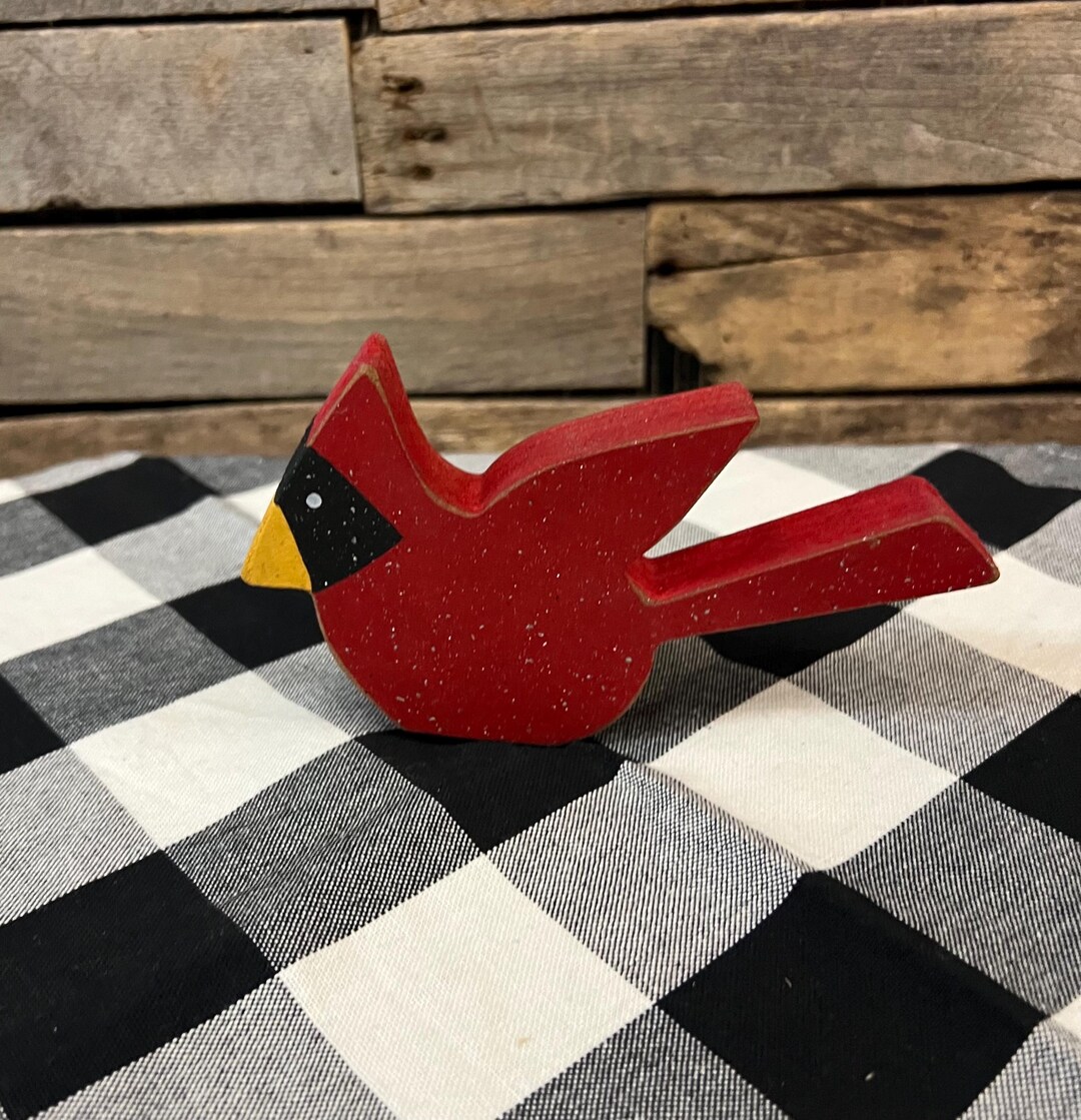 Wooden Red Cardinal, Red Cardinal, Bird Decor, Holiday Decor, Bird ...