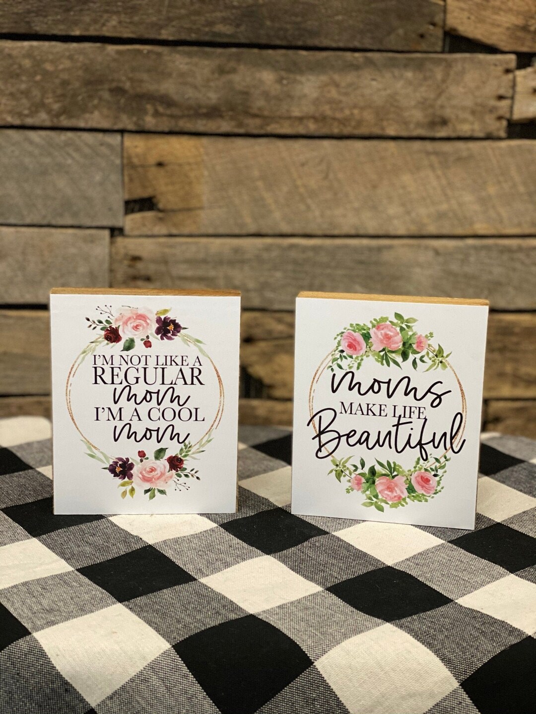 Moms Saying Wooden Block Signs, Mothers Day Gift, Mothers Day Sign ...