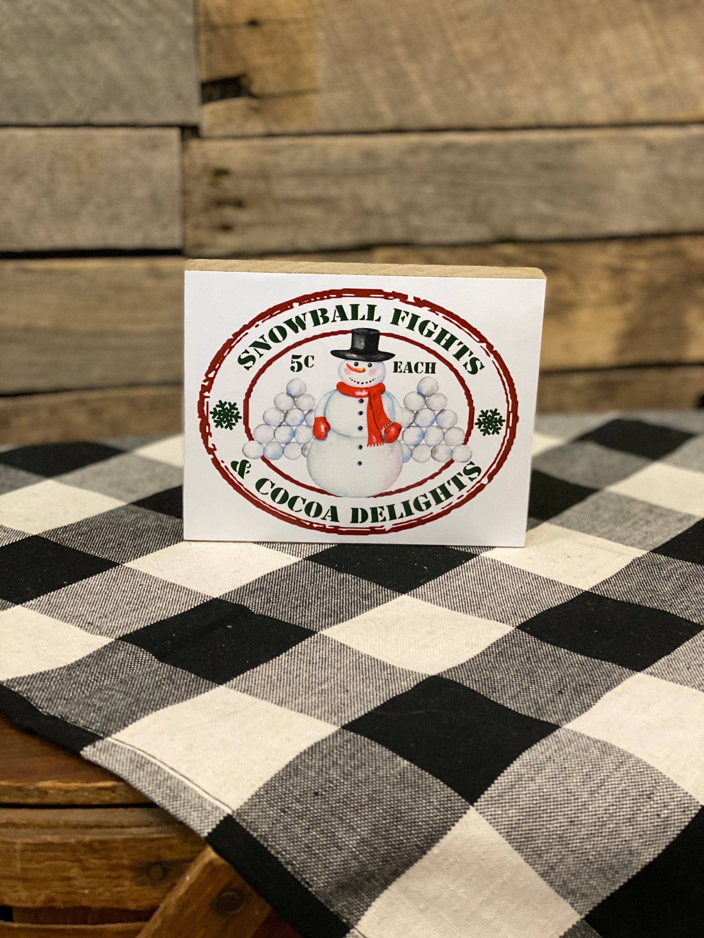 Snowball Fights Snowman Sign Winter Home Decor Farmhouse - Etsy