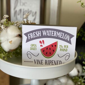 Fresh Watermelons Wooden Block Sign, Watermelon Tiered Tray, Summer ...
