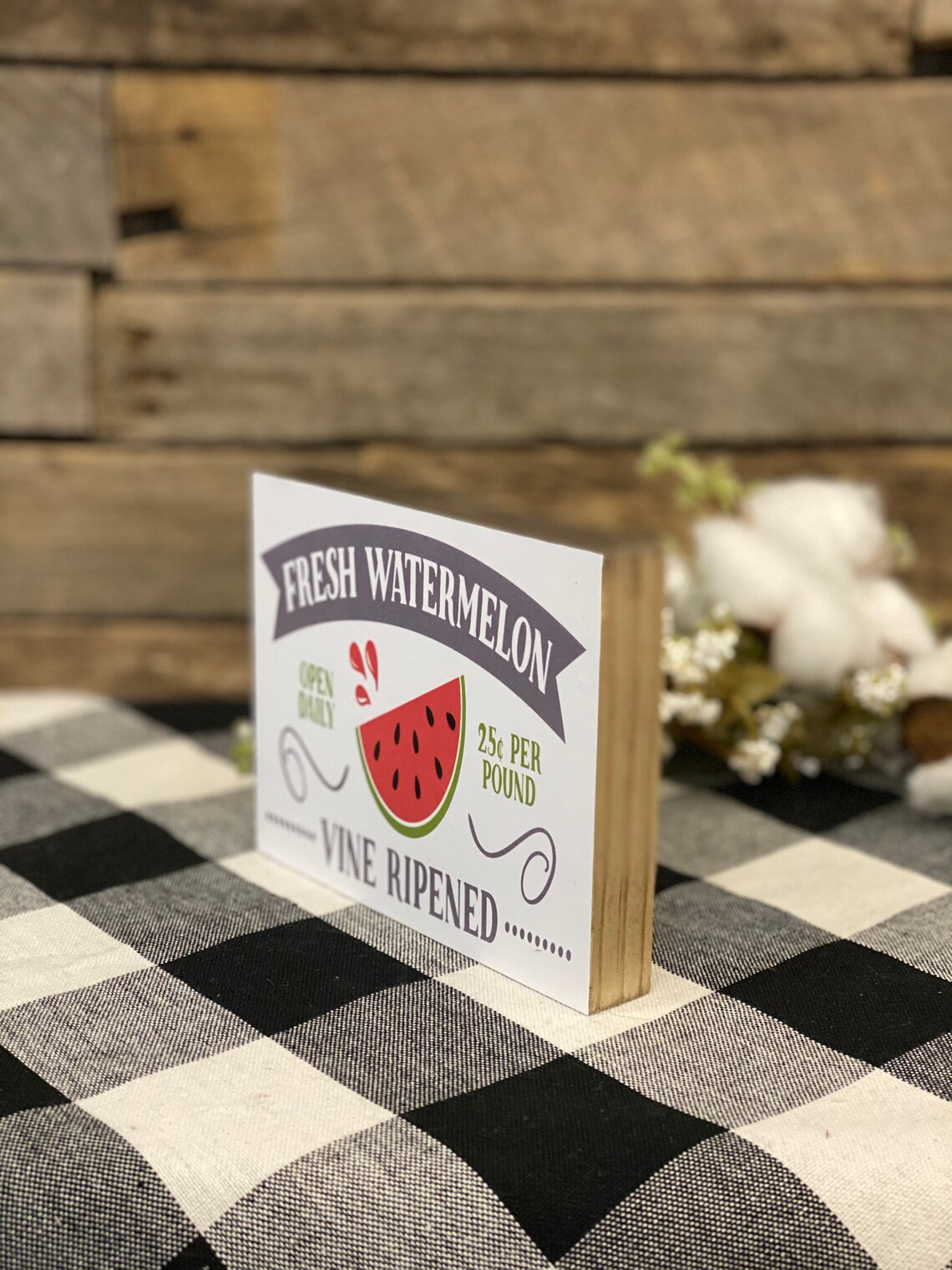 Fresh Watermelons Wooden Block Sign Watermelon Tiered Tray - Etsy