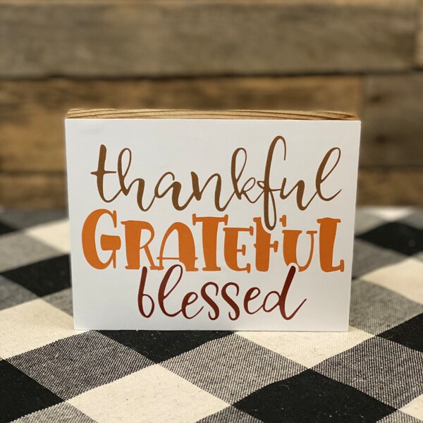 Grateful Thankful Blessed Sign - Etsy