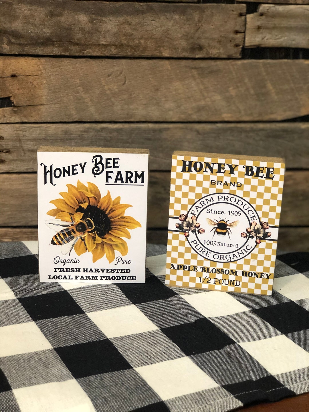 Honey Bee Farm Sign: Country Sunflower Decor - Etsy