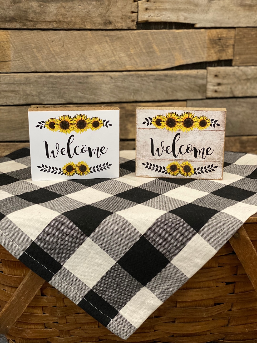Welcome Sunflower Wooden Sign, Farmhouse Welcome Sign, Fall Sunflowers ...