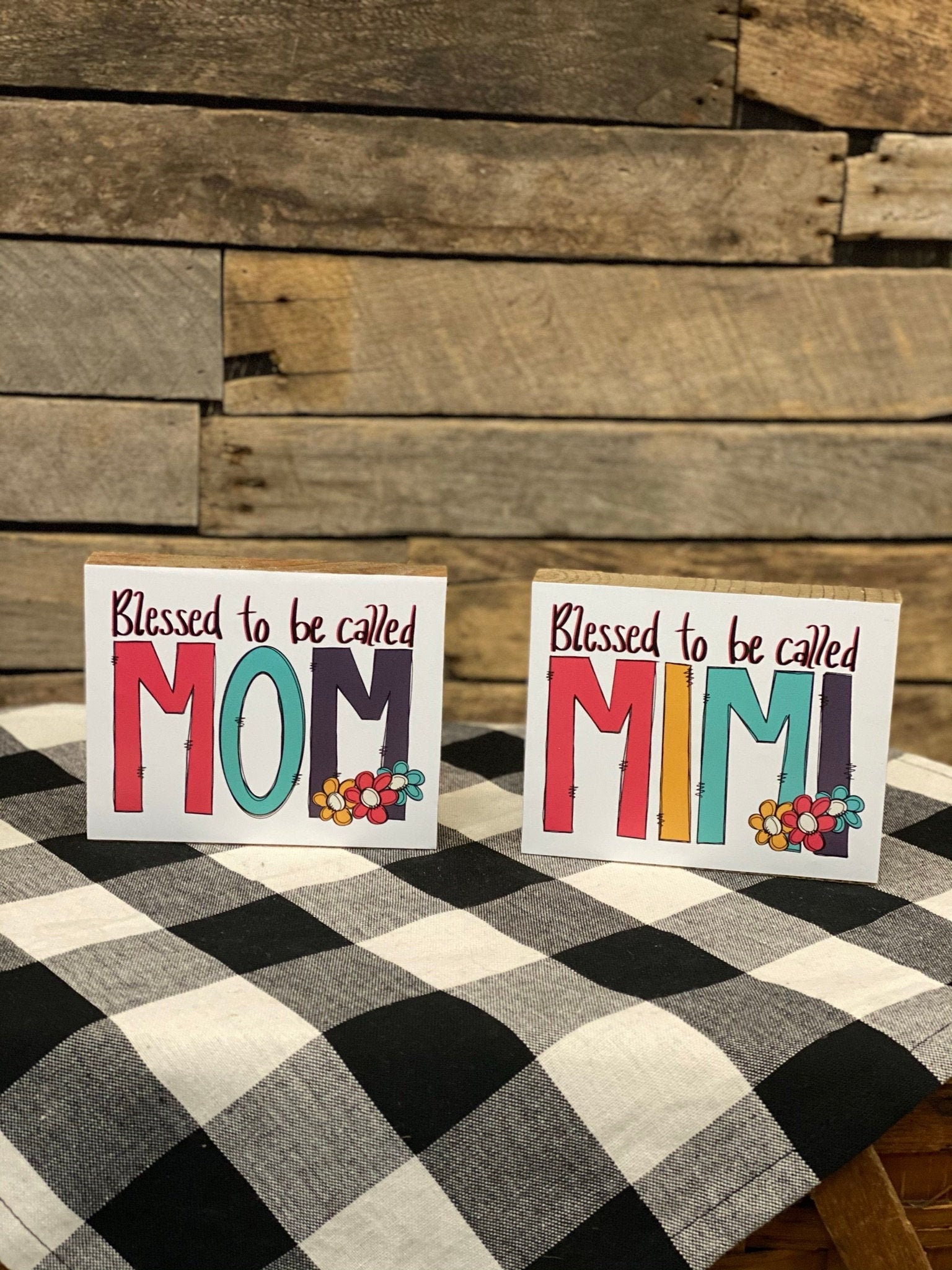 Blessed to be called Mom & Mimi Wooden Block Sign Mimi Sign | Etsy