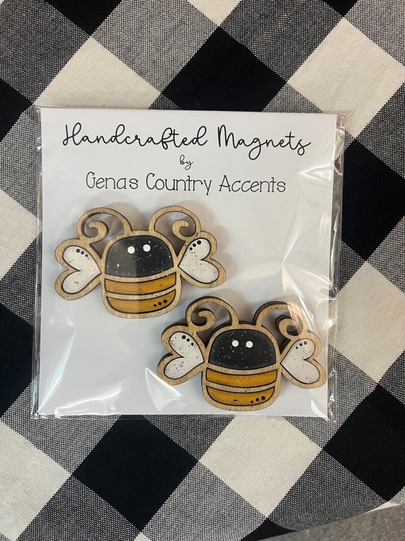 Bee Magnet!! Set of Two Bee Magnets! Great to Add to Refrigerator or ...