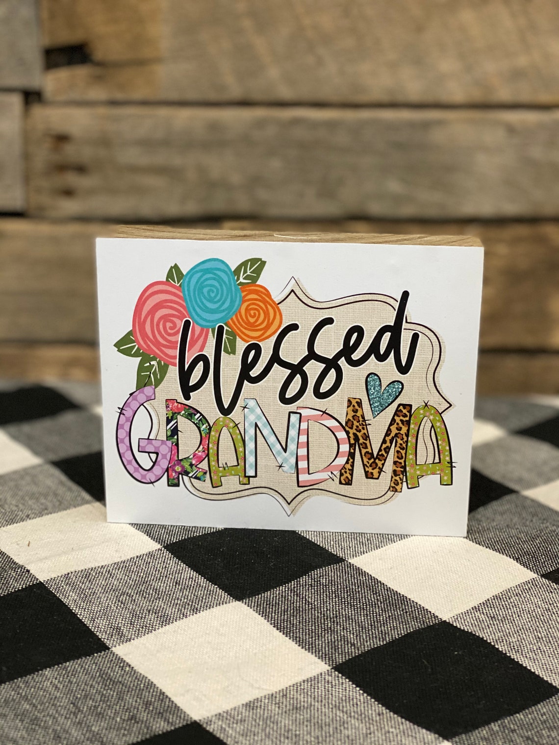 Blessed Mom Mini Wooden Sign Blessed Grandma Mini Wooden - Etsy