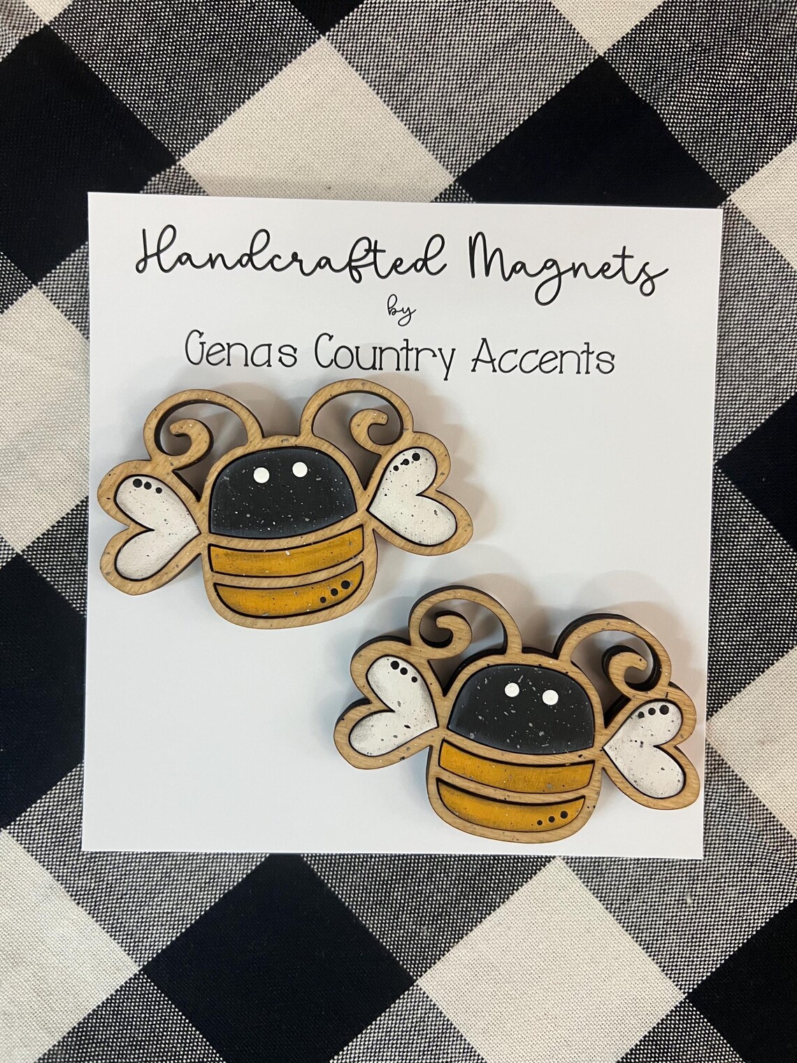 Bee Magnet!! Set of Two Bee Magnets! Great to Add to Refrigerator or ...
