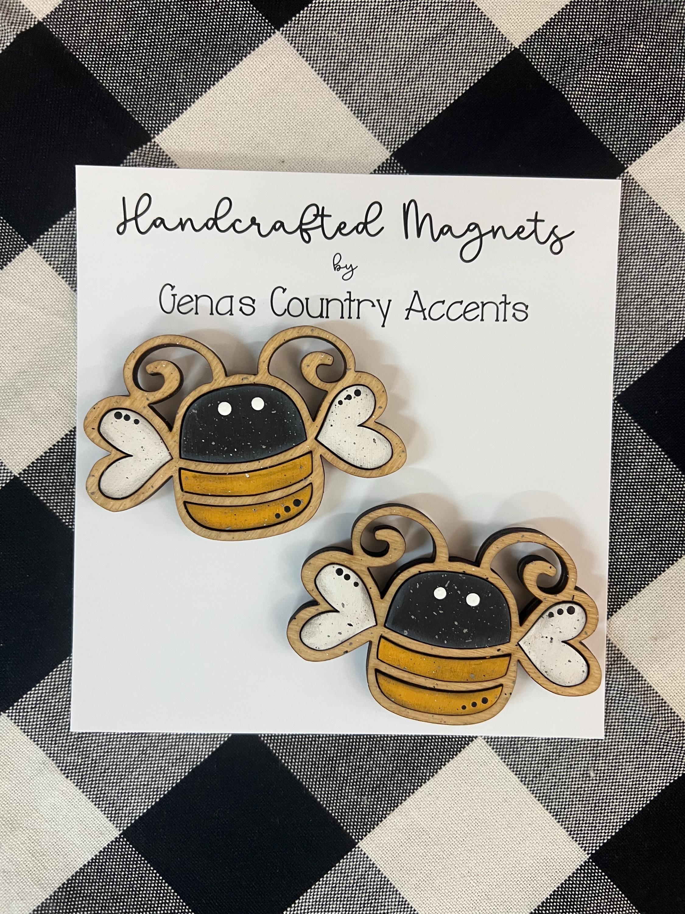 Bee Magnet!! Set of Two Bee Magnets! Great to Add to Refrigerator or ...