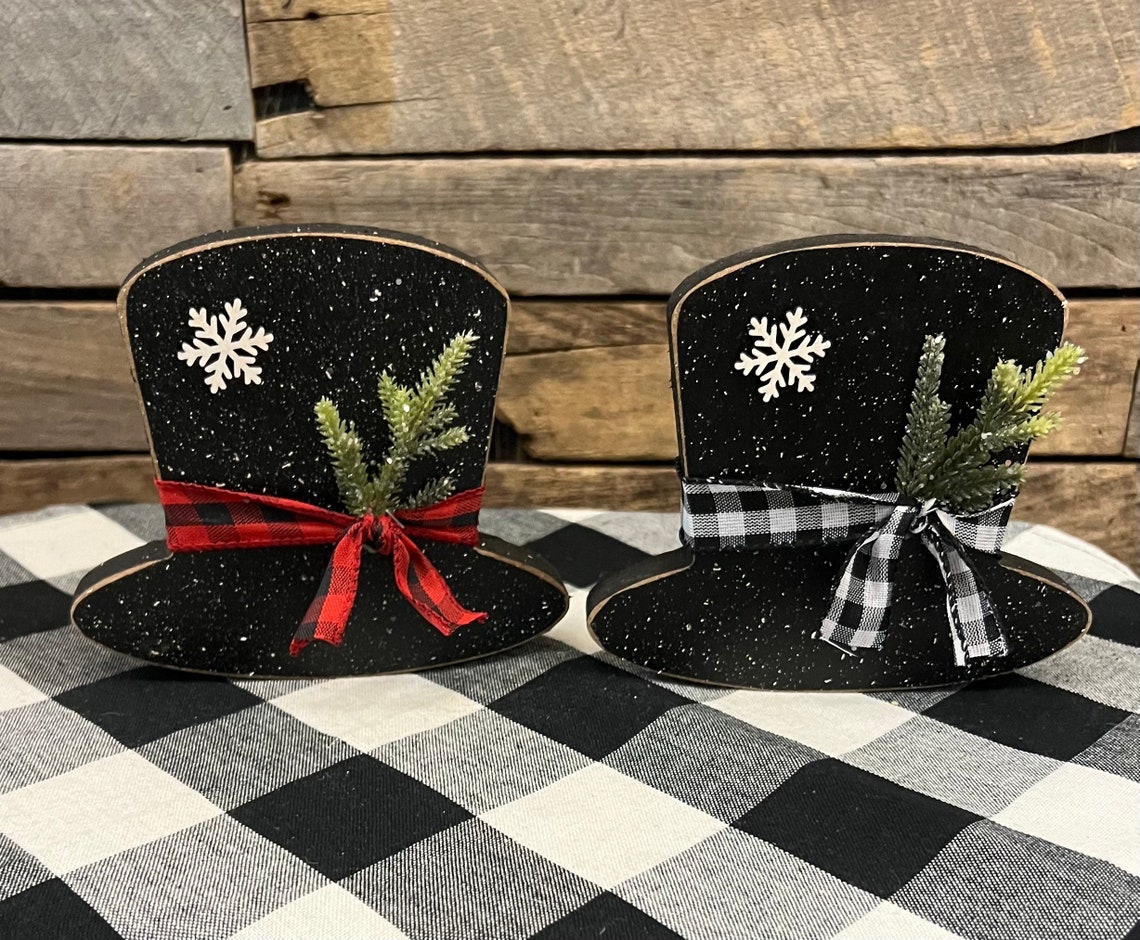 Snowman Top Hat, Wooden Snowman Hat, Snowman Tiered Tray, Tiered Tray ...