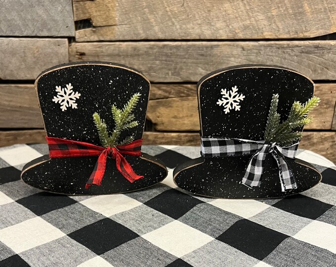Snowman Top Hat, Wooden Snowman Hat, Snowman Tiered Tray, Tiered Tray ...