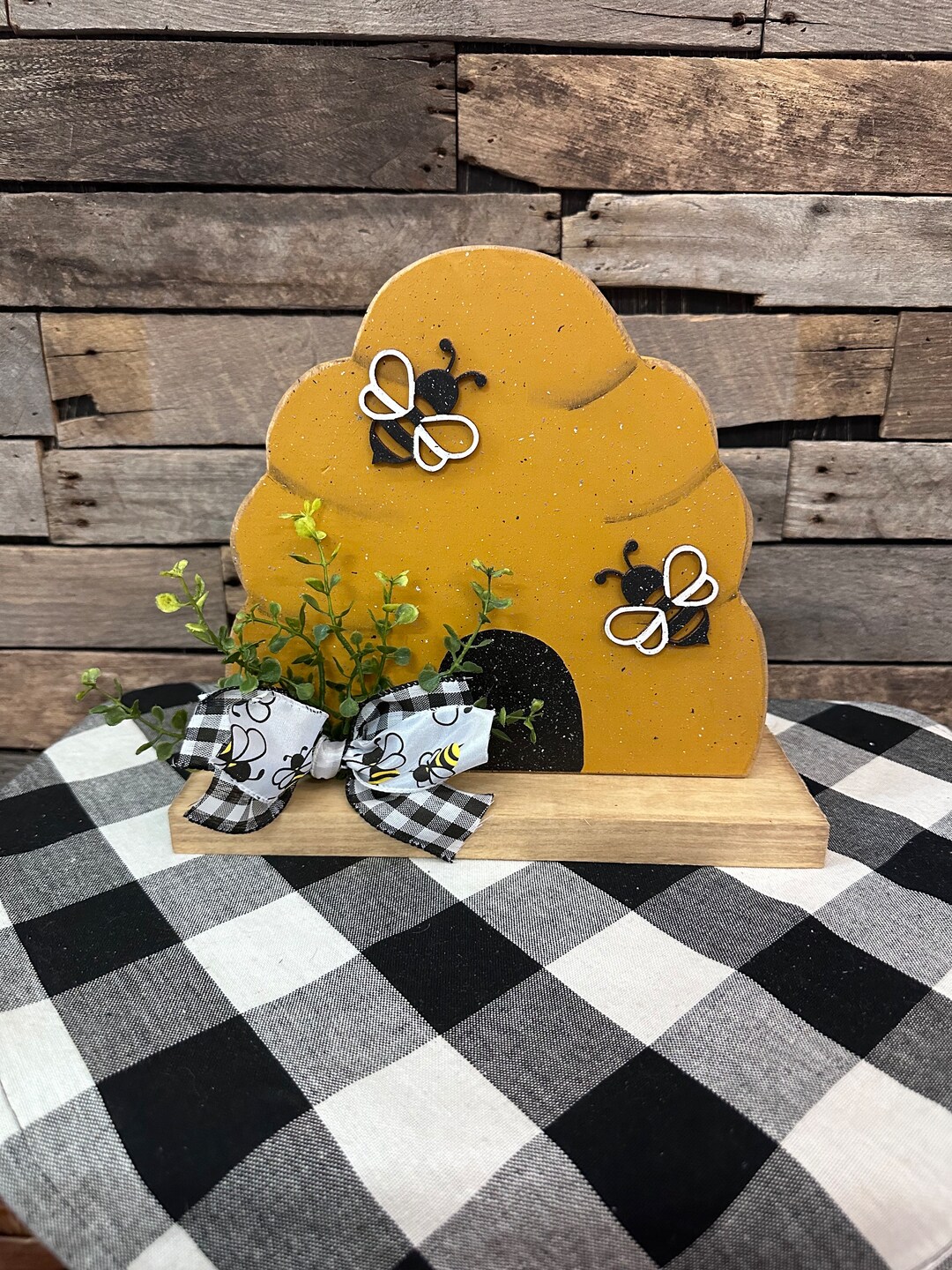 Smaller Wooden Painted Beehive, Beehive Decor, Bee Decor, Farmhouse ...