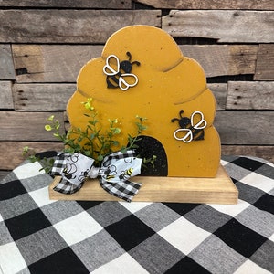 Smaller Wooden Painted Beehive, Beehive Decor, Bee Decor, Farmhouse ...