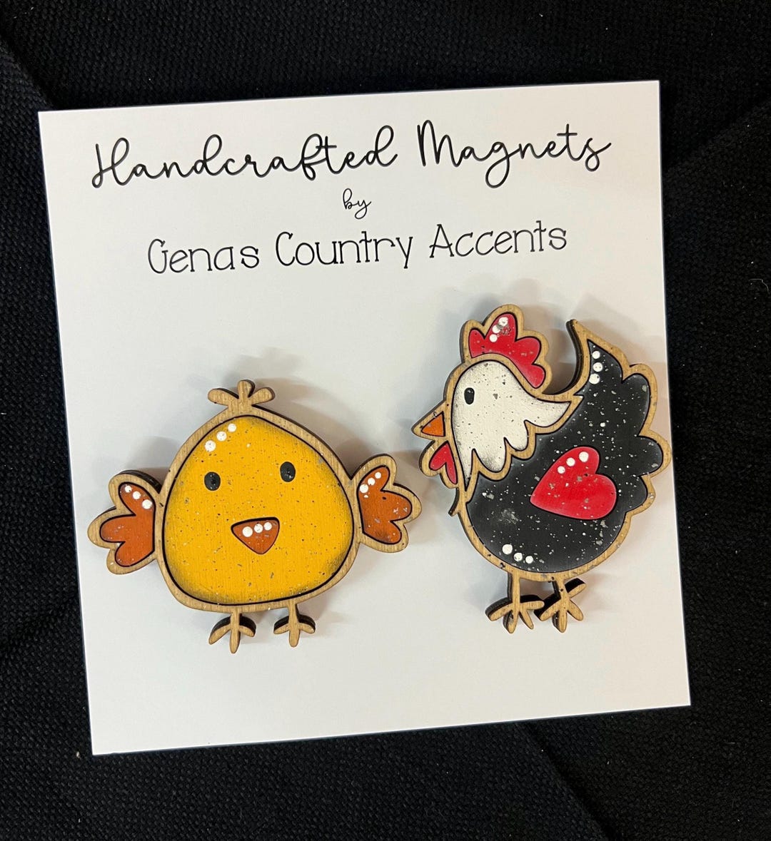 Farm Animal Magnets: Rooster and Chick, Farmhouse Decor - Etsy