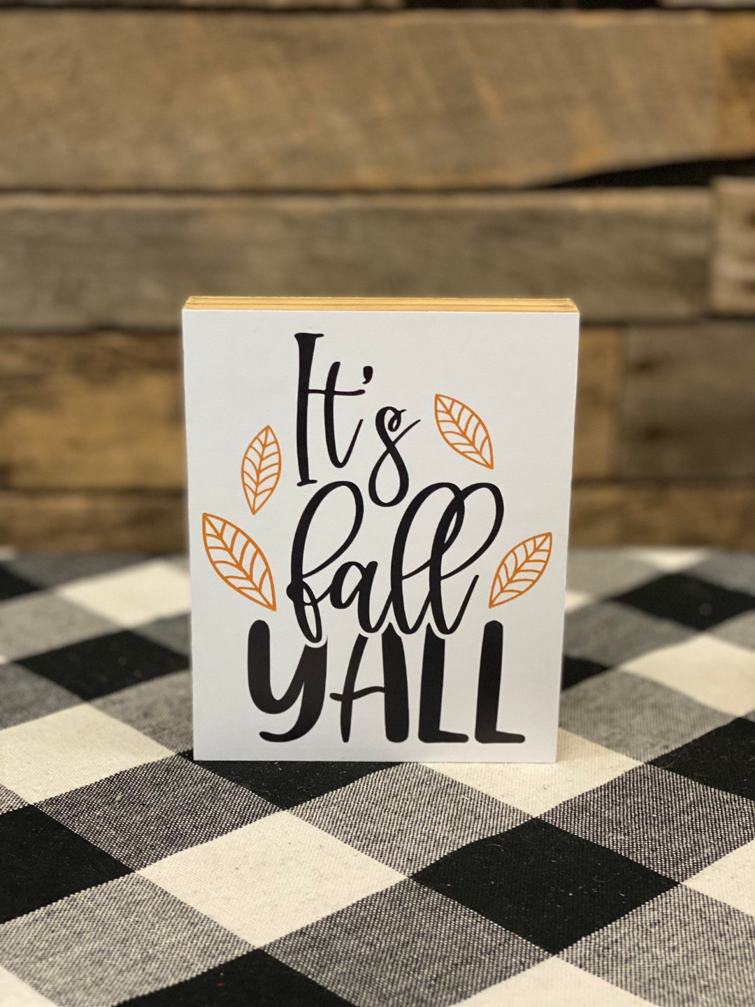 Its Fall Yall Wooden Block Sign Mini Fall Sign Fall Tiered - Etsy
