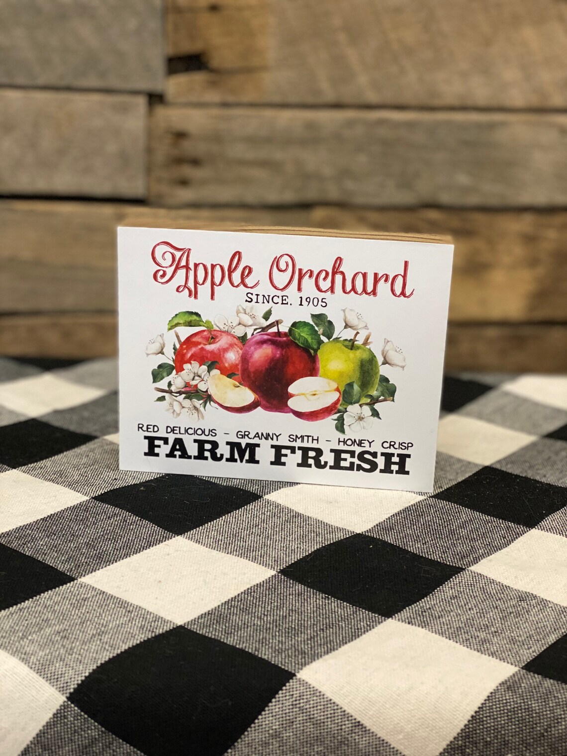 Apple Orchard Wooden Block Sign Fall Tiered Tray Orchard | Etsy