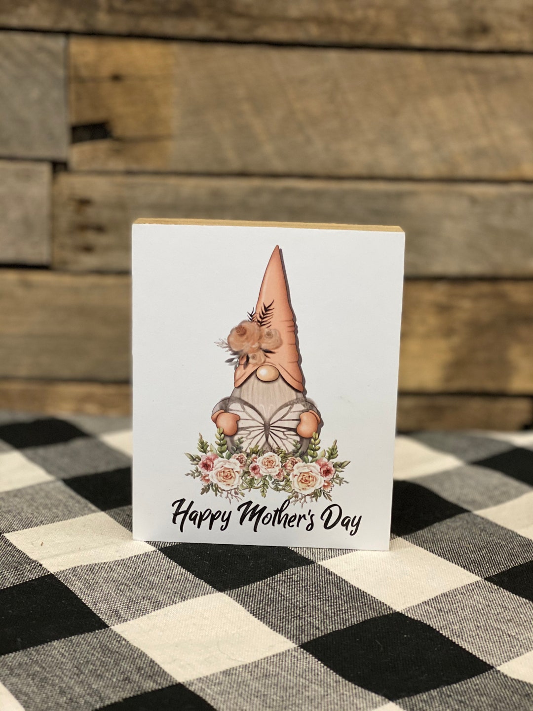 Happy Mother's Day Gnome Wooden Block Sign, Mothers Day Gnome, Gnome ...