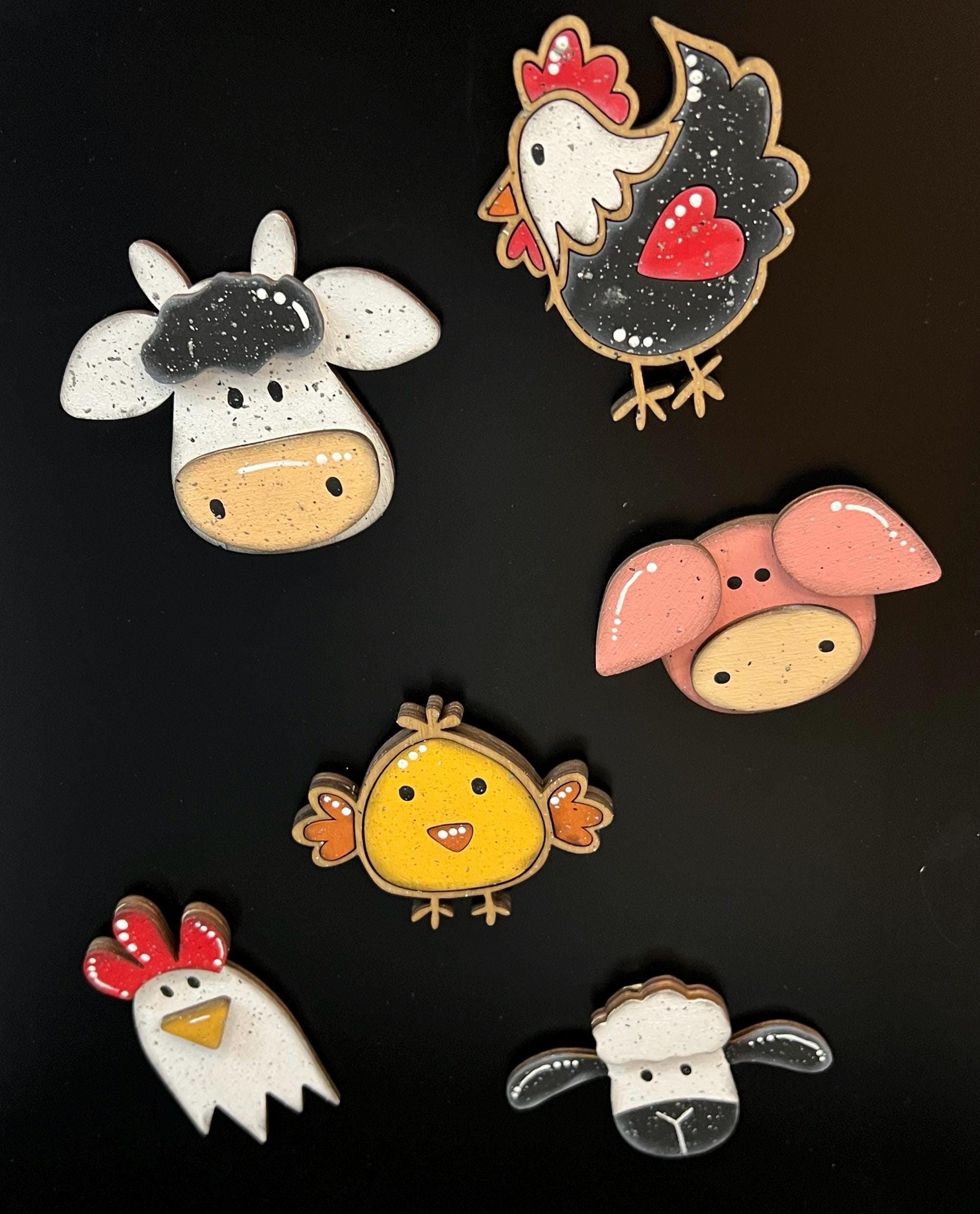 Farm Animal Magnets!! Cow, Pig, Chicken and Lamb. Great to Add to ...