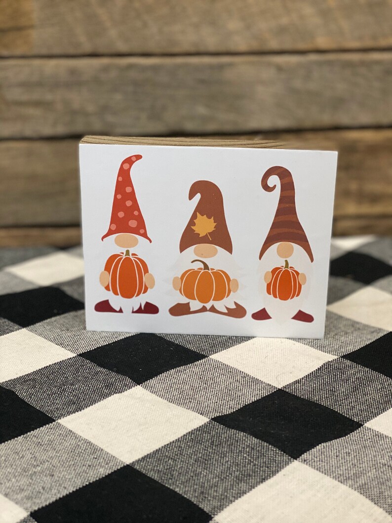 Fall Gnome Trio Wooden Block Sign Pumpkin Gnome Decor Fall - Etsy