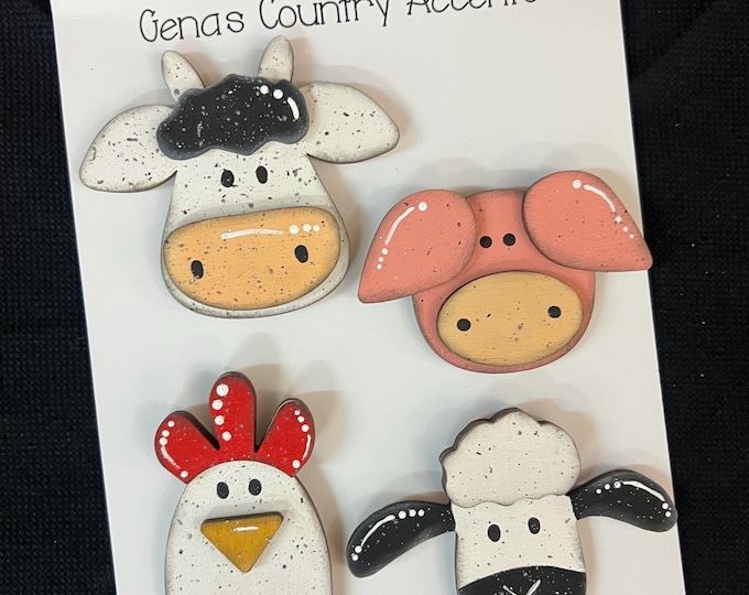 Farm Animal Magnets!! Cow, Pig, Chicken and Lamb. Great to Add to ...