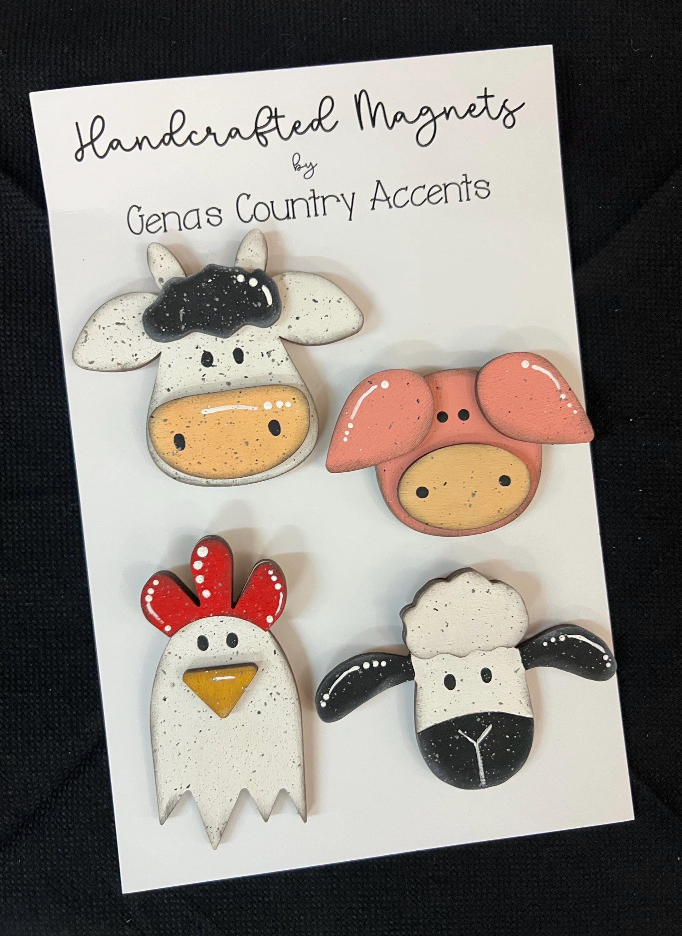 Farm Animal Magnets!! Cow, Pig, Chicken and Lamb. Great to Add to ...