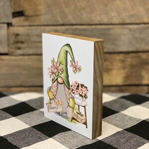 Springtime Gnome Wooden Block Sign: Farmhouse Tiered Tray Decor - Etsy